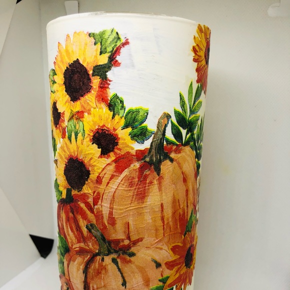 Hand Crafted | Accents | Rustic Fall Vasevasefall Decordecoupage ...